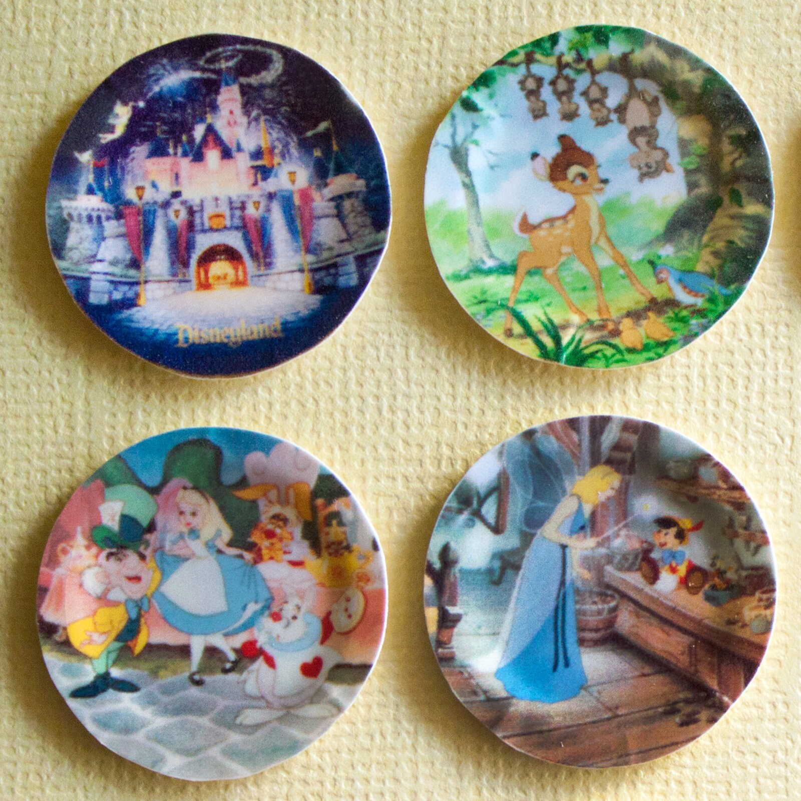 Miniature Disney Paper Plates 1:12 Scale - Alice, Bambi, Snow White ...