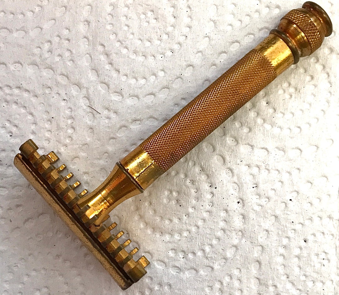 Vintage Gold Plated Gillette 3-piece Open Comb Safety Razor - Etsy