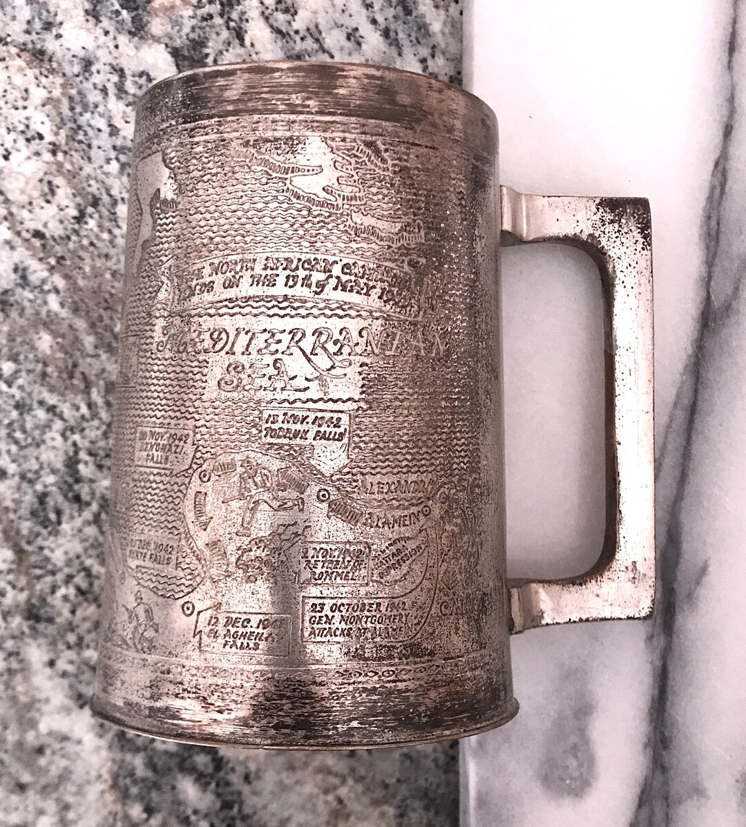 Vintage Silverplate Tankard WWII Africa Campaign Collectible - Etsy
