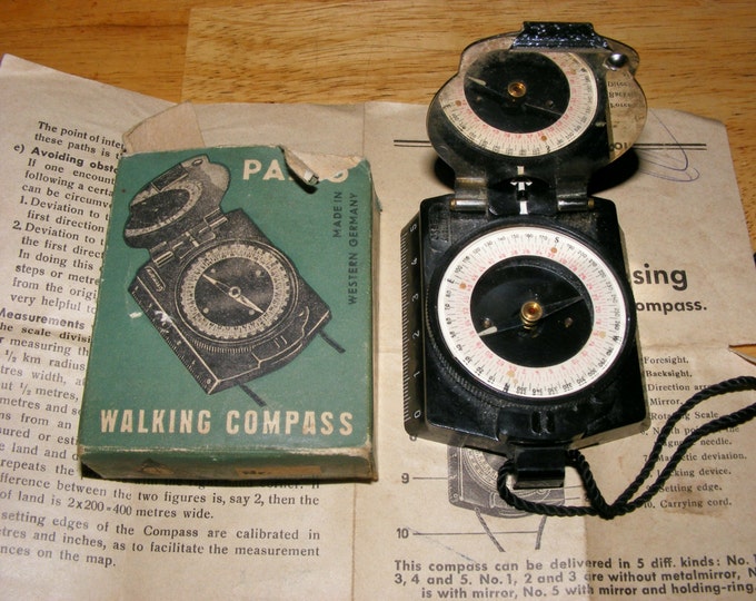 Vintage Pasto Walking Compass With Box & Instructions Western Germany ...