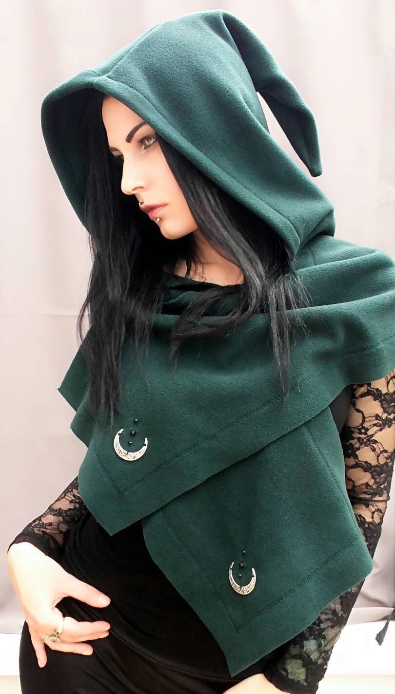 Strega Fashion/witch Hat/hooded Scarf/elven Hat/cowl/winter | Etsy