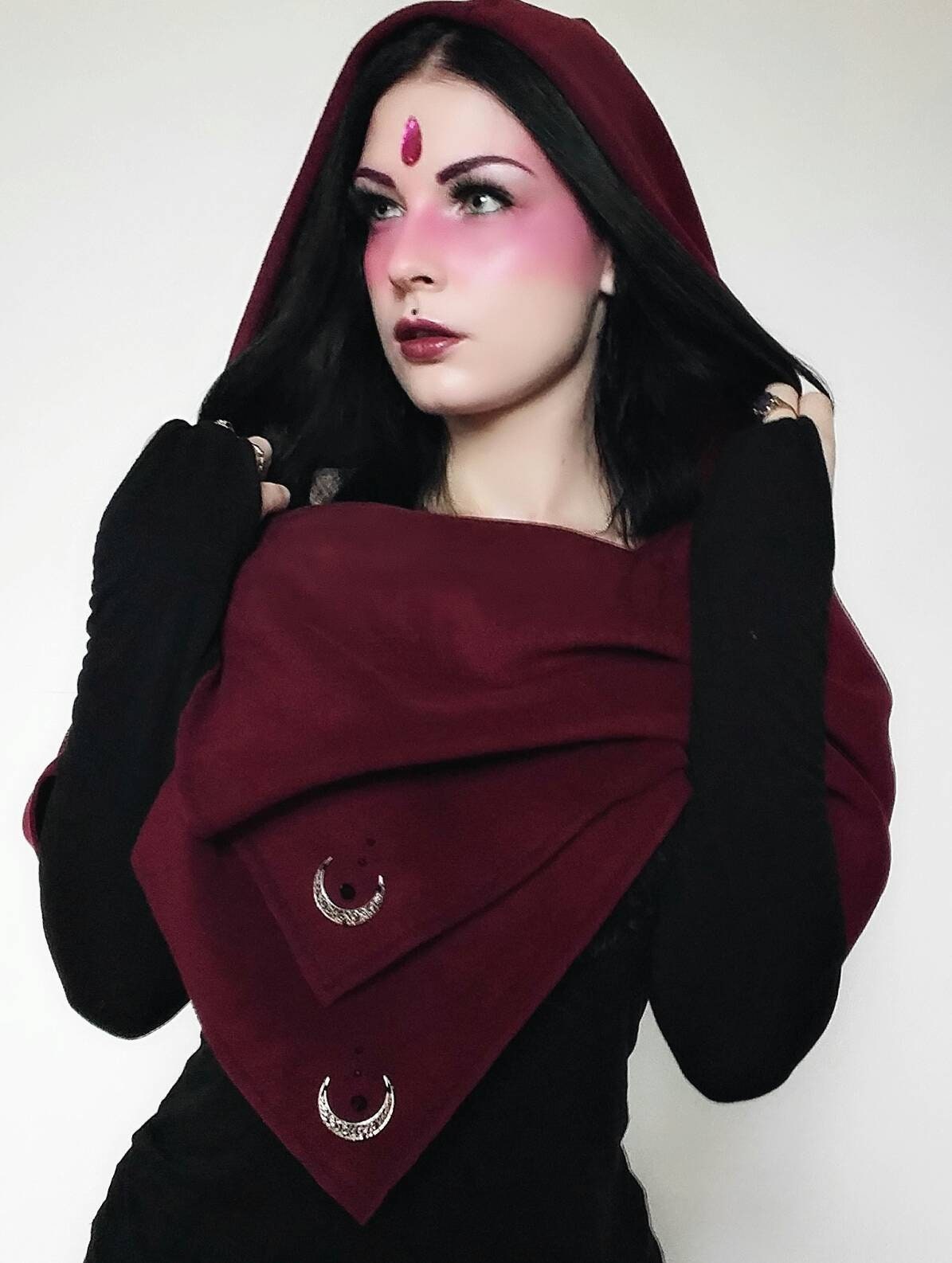 Strega fashion/witch hat/hooded scarf/elven hat/cowl/winter | Etsy