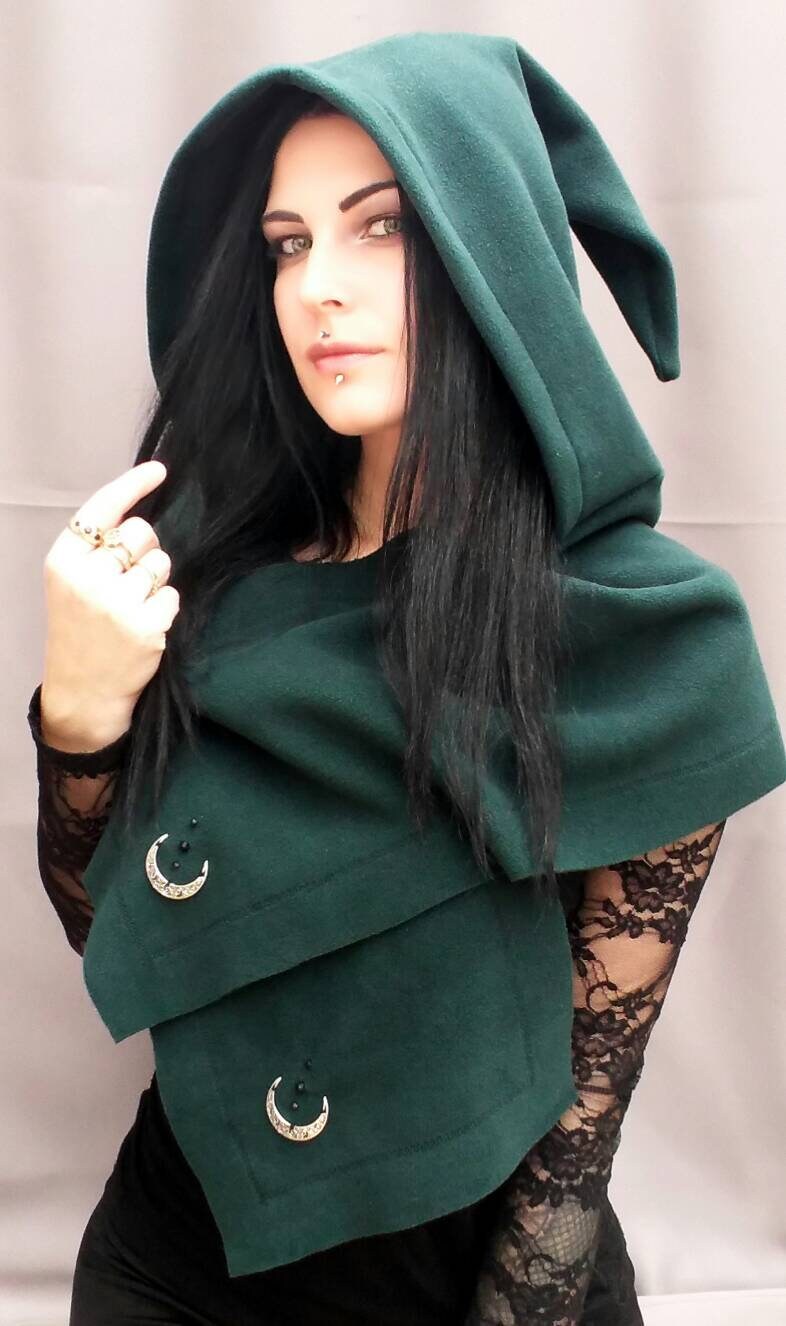 Strega Fashion/witch Hat/hooded Scarf/elven Hat/cowl/winter | Etsy