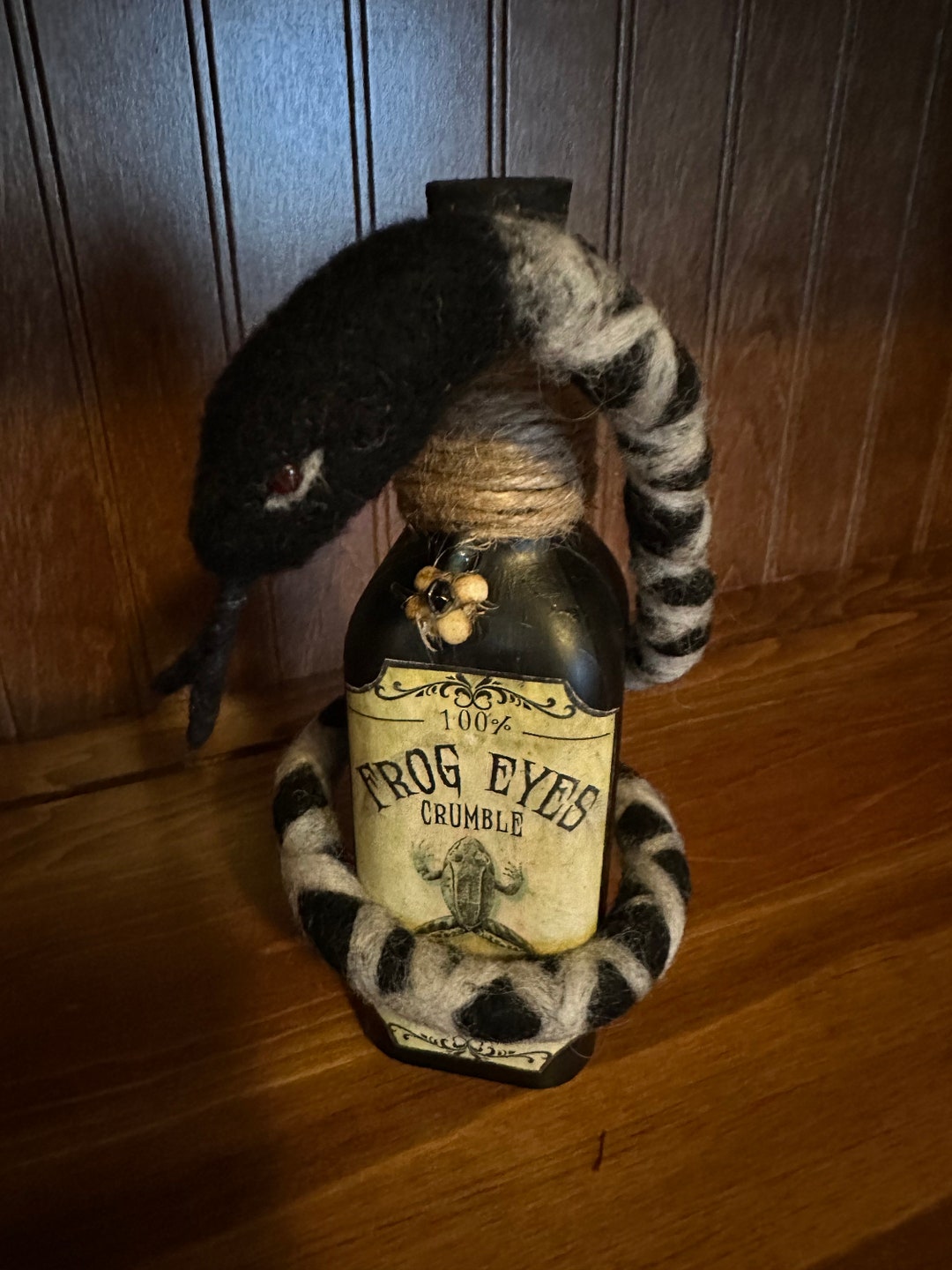 Needle Felted Snake, Halloween Decor, Red Eyed Snake, Posable Snake ...