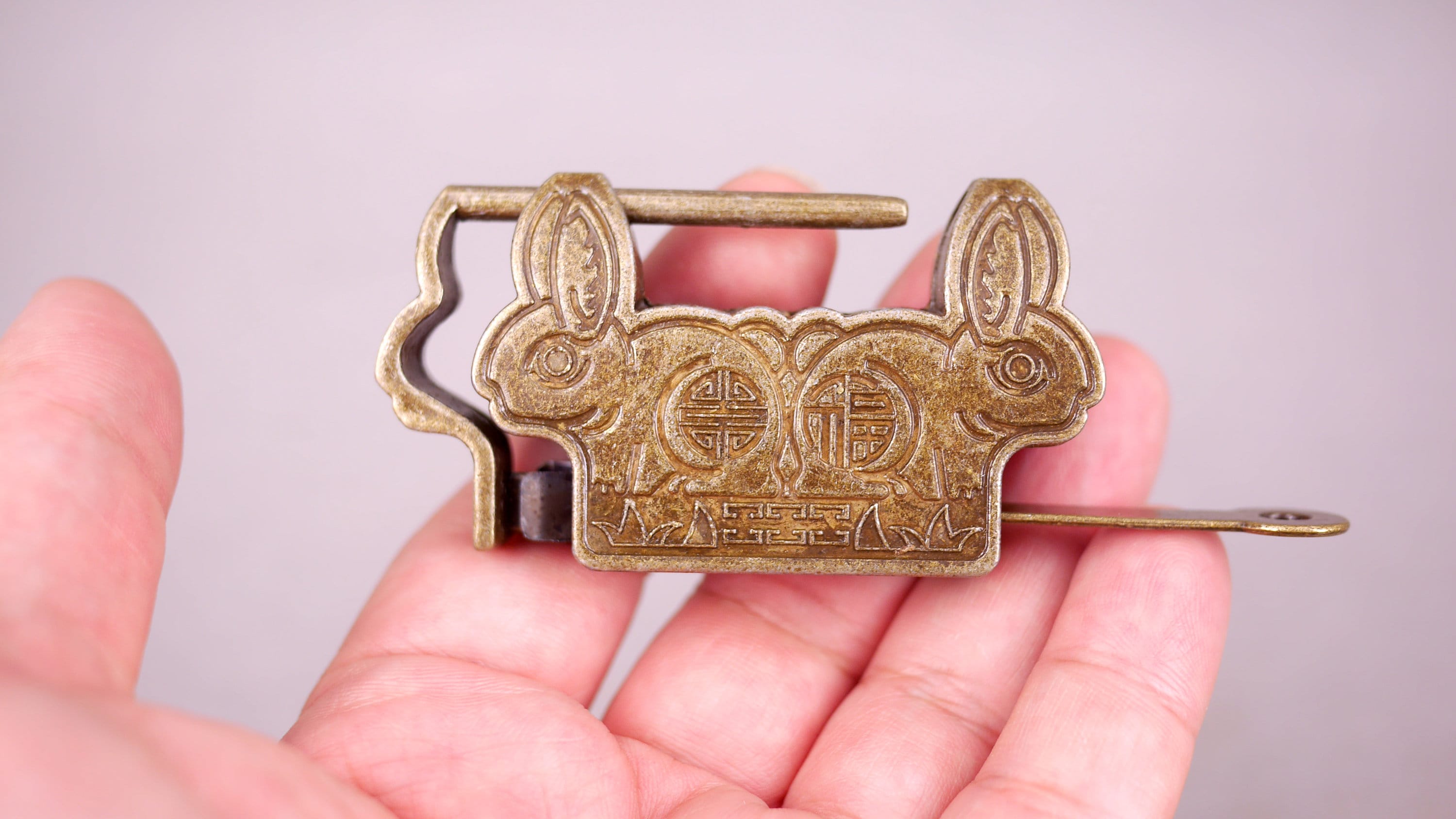 Vintage Chinese Style LUCK Rabbit Lock Key Lock | Etsy