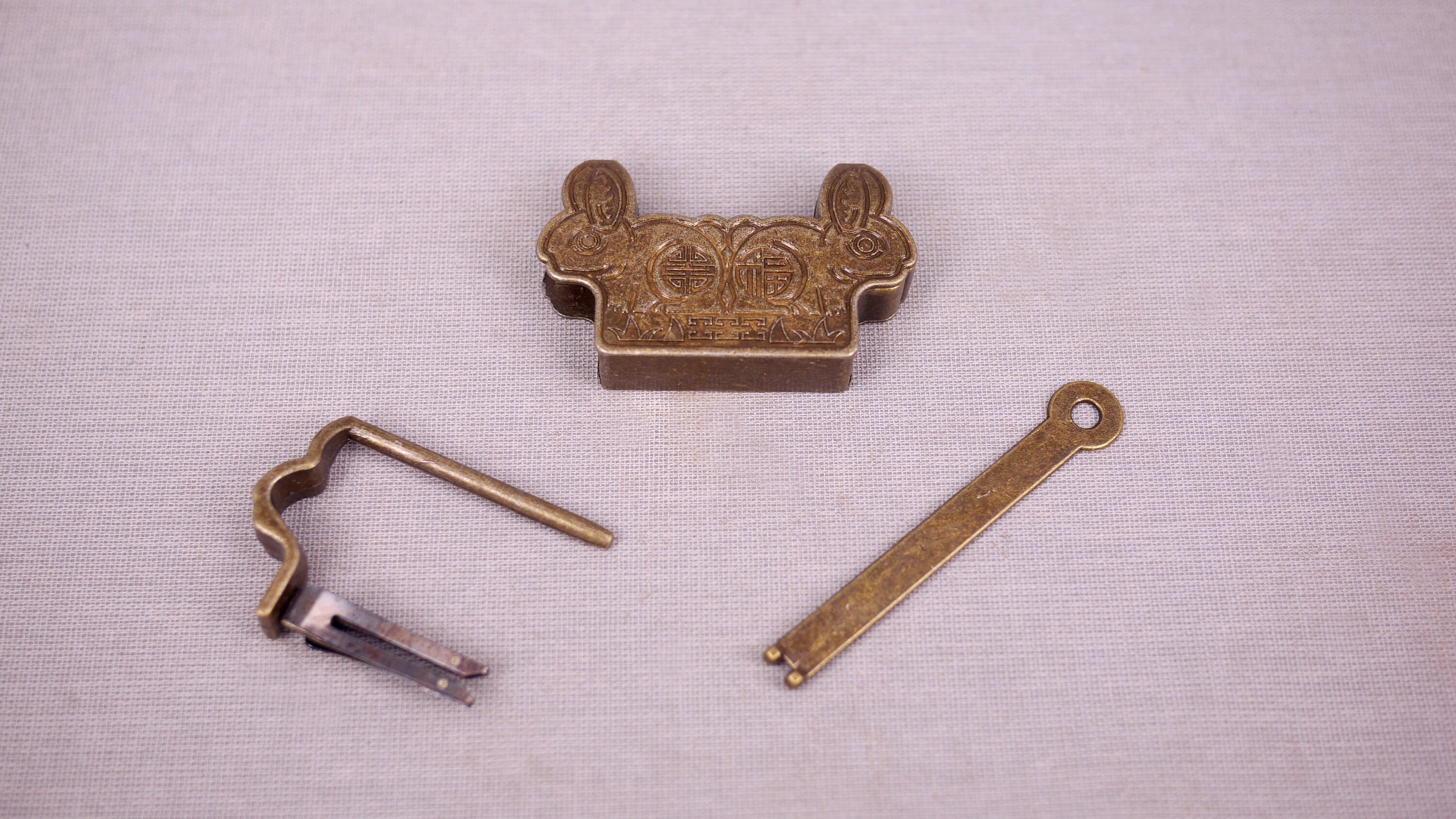 Vintage Chinese Style LUCK Rabbit Lock Key Lock | Etsy