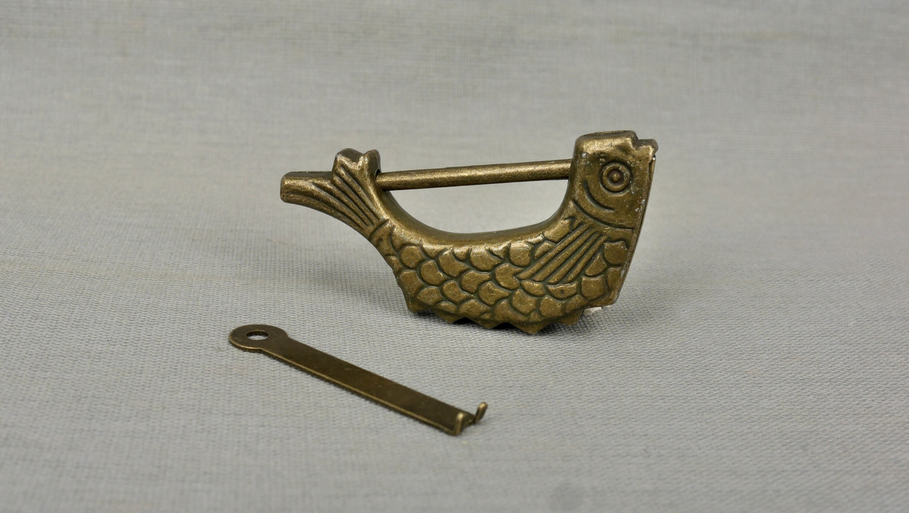 Vintage Chinese Style LUCK Fish Lock Key Lock small Size | Etsy