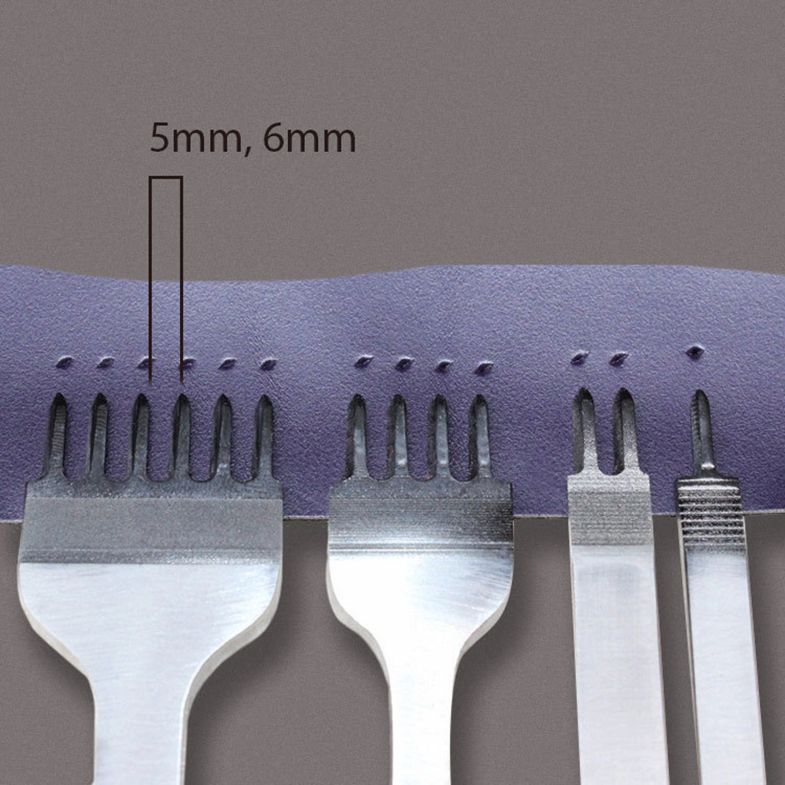 Set of 4 Pcs 5mm or 6mm Gap Steel Fork Leather Tools - DIY Leather ...