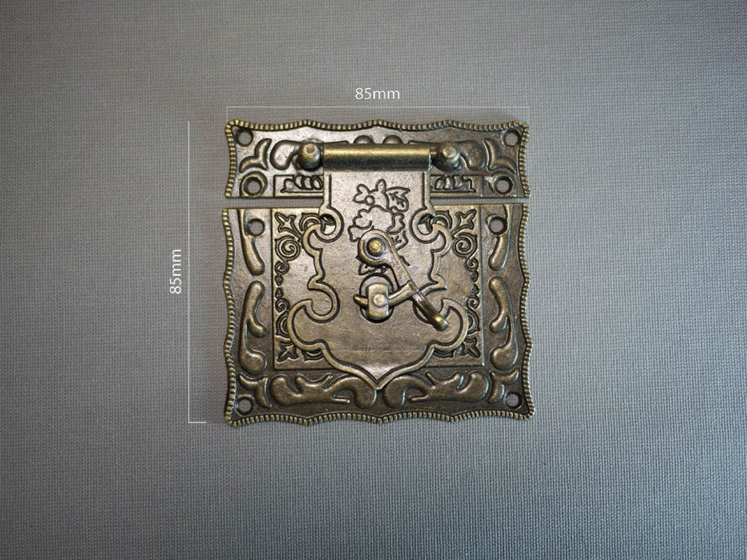 Vintage Castle Style Purse Box Lock for Cabinet Door, Wooden Box Set ...