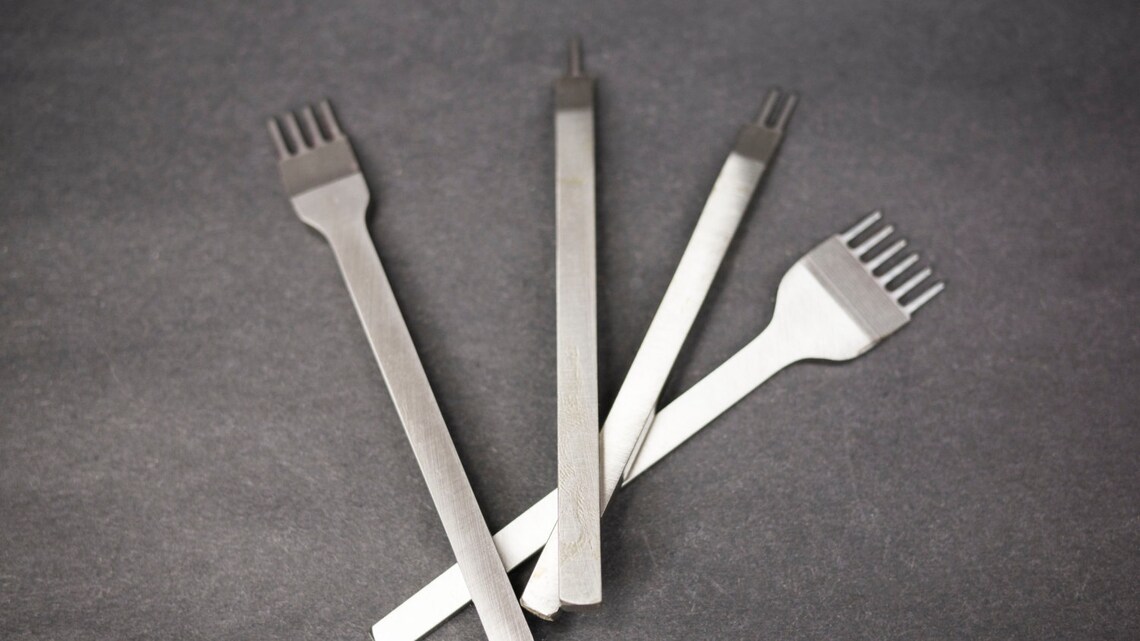 Set of 4 Pcs 5mm or 6mm Gap Steel Fork Leather Tools DIY - Etsy