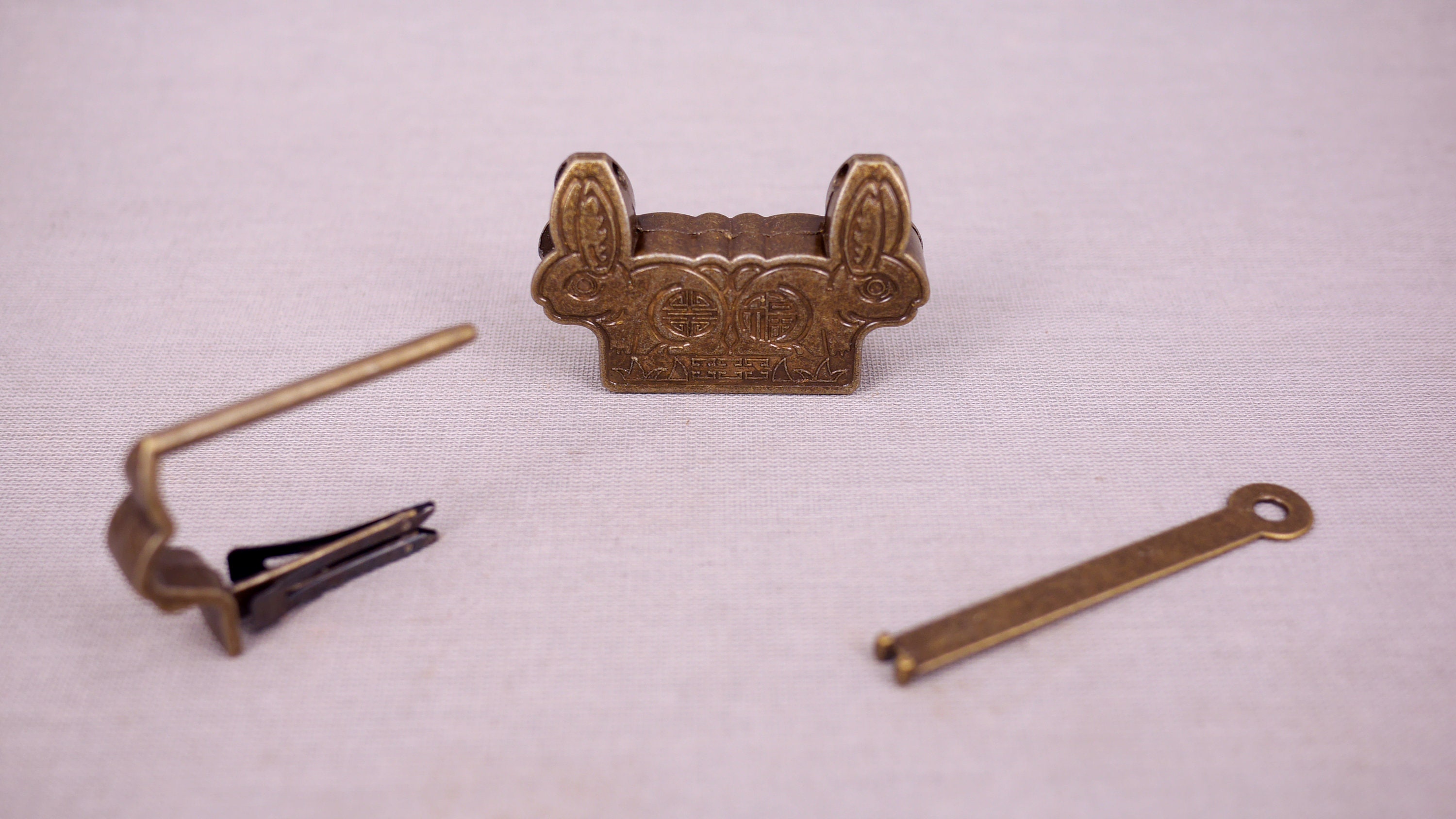 Vintage Chinese Style LUCK Rabbit Lock Key Lock | Etsy