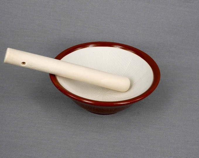 Ceramic Suribachi, Wheel Thrown Mortar and Wooden Pestle, Handmade Stoneware Pottery - Etsy