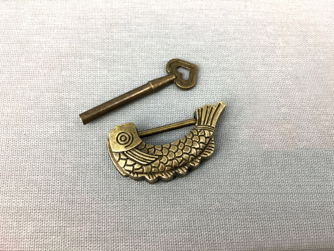 Vintage Chinese Style LUCK Fish Lock Version B , Key Lock (small Size ...
