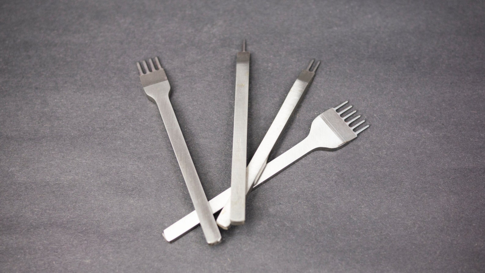 Set of 4 Pcs 5mm or 6mm Gap Steel Fork Leather Tools - DIY Leather ...