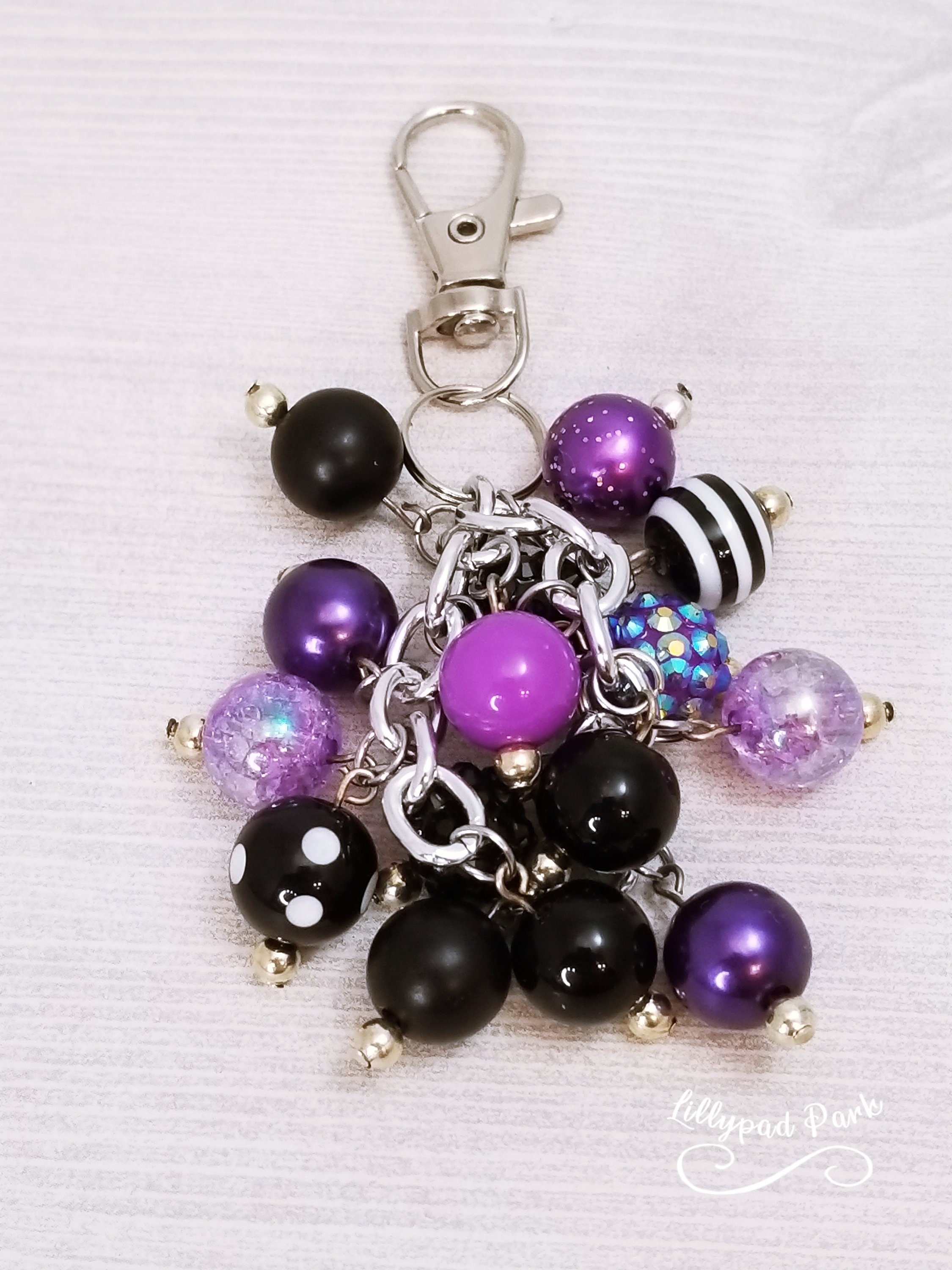 Purple and Black Purse Charm, Mini Purse Charm, Bag Charm, Purse ...