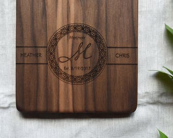 Personalized Breadboard Custom Cutting Board Walnut Carved | Etsy
