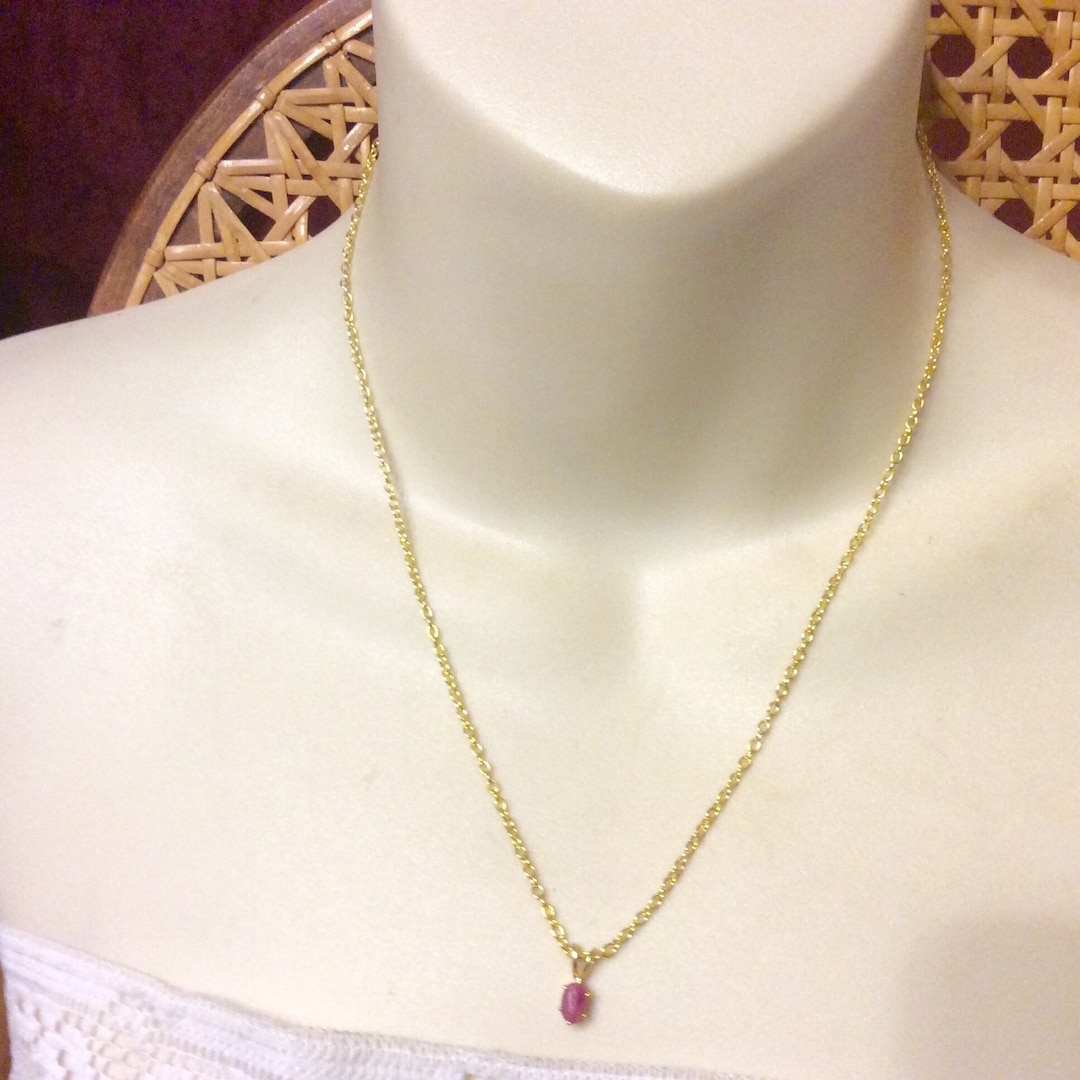 October Birthstone Tourmaline Pink Gemstone Necklace. - Etsy