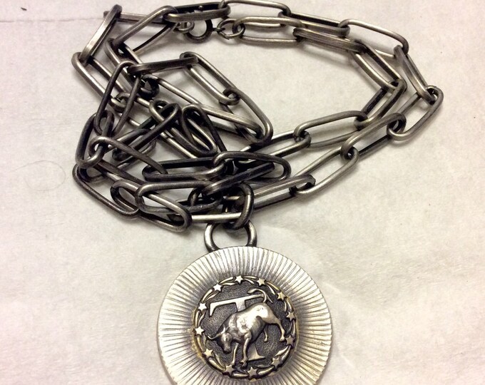 Vintage Signed Sarah Taurus the Bull Astrological Sign Pendant on Chain ...