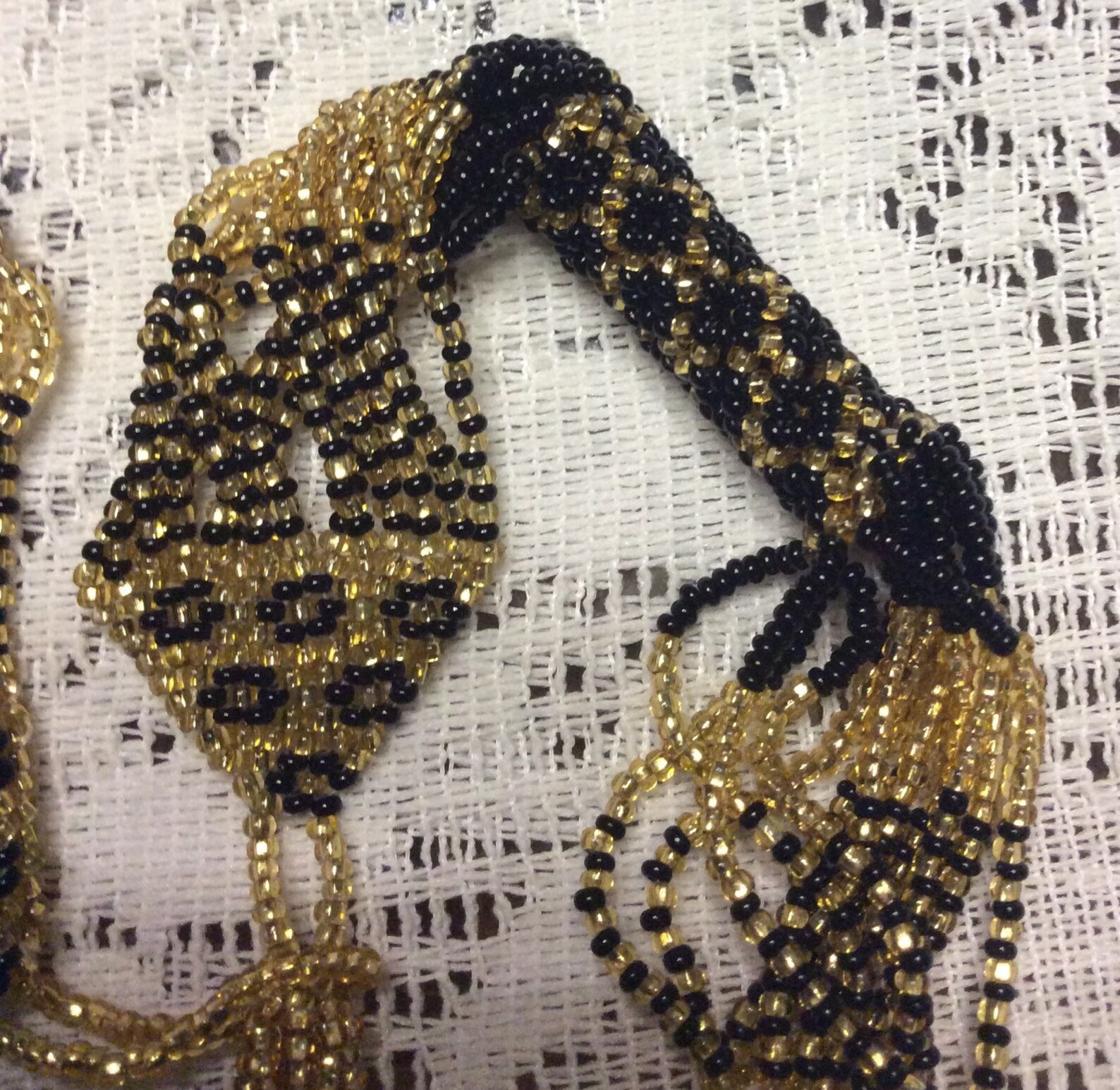 Vintage Handmade Micro Beads Black Gold Tiny Beads Bracelet - Etsy