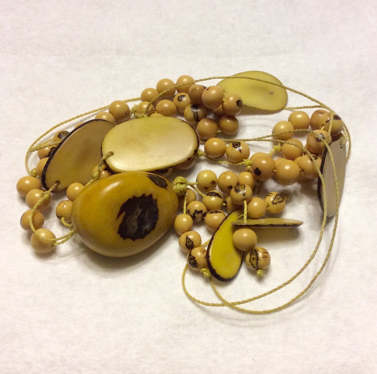 Carved Vegetable Ivory Vintage Tribal Beads Necklace - Etsy