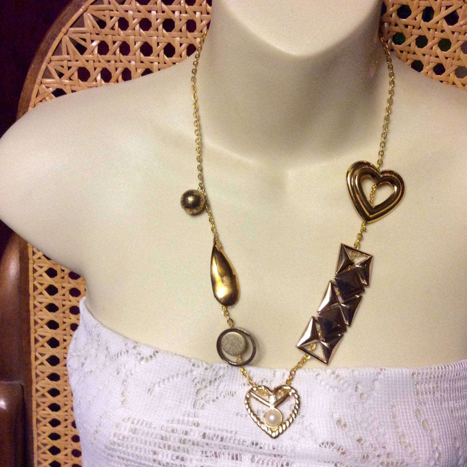 Hand Made by Me Upcycled Jewelry Necklace. Free Ship to US - Etsy