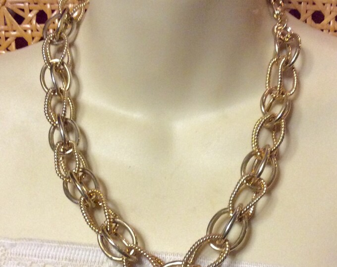 Vintage Double Loops Chain Link Necklace - Etsy