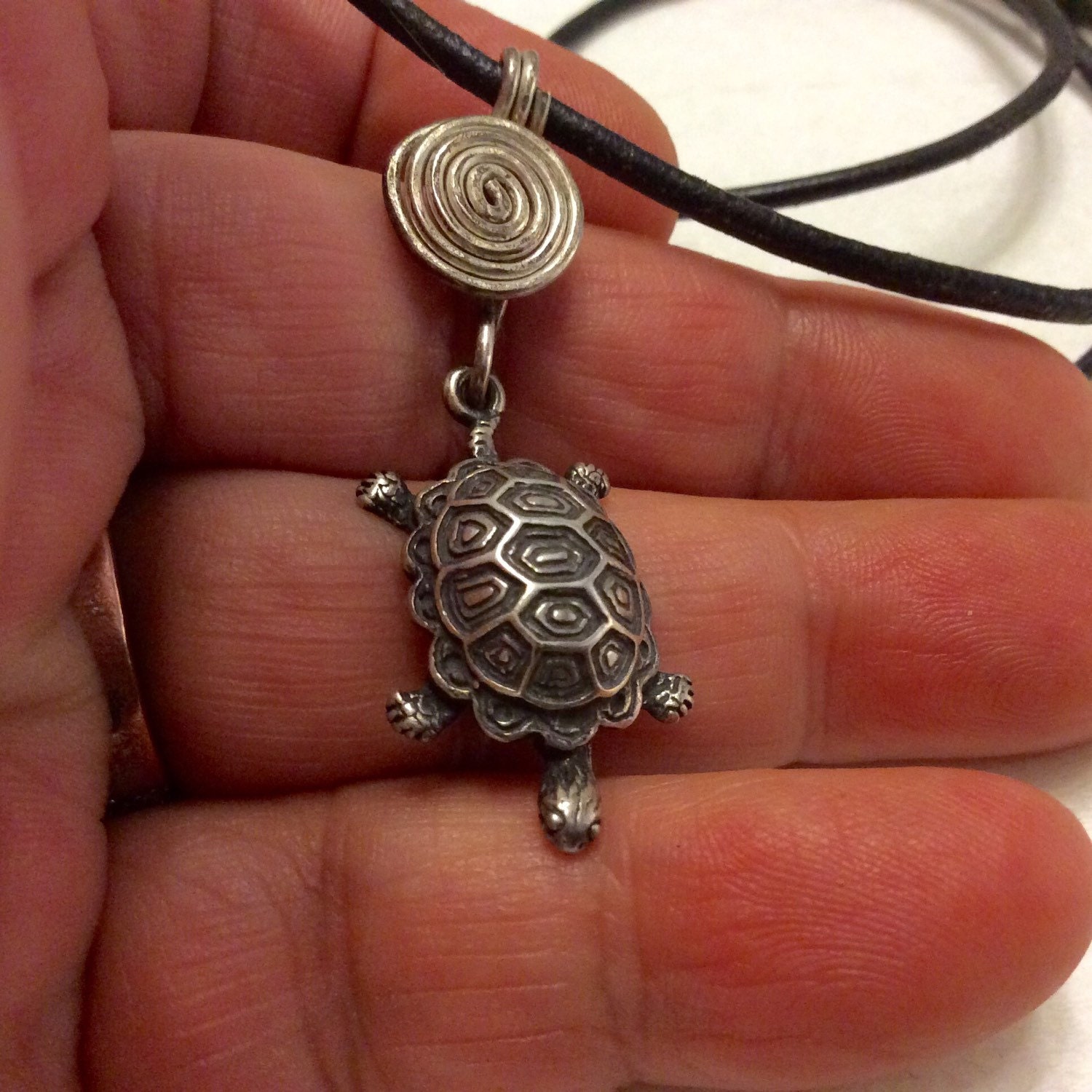 Sterling Silver Turtle Tortoise Pendant Necklace. - Etsy