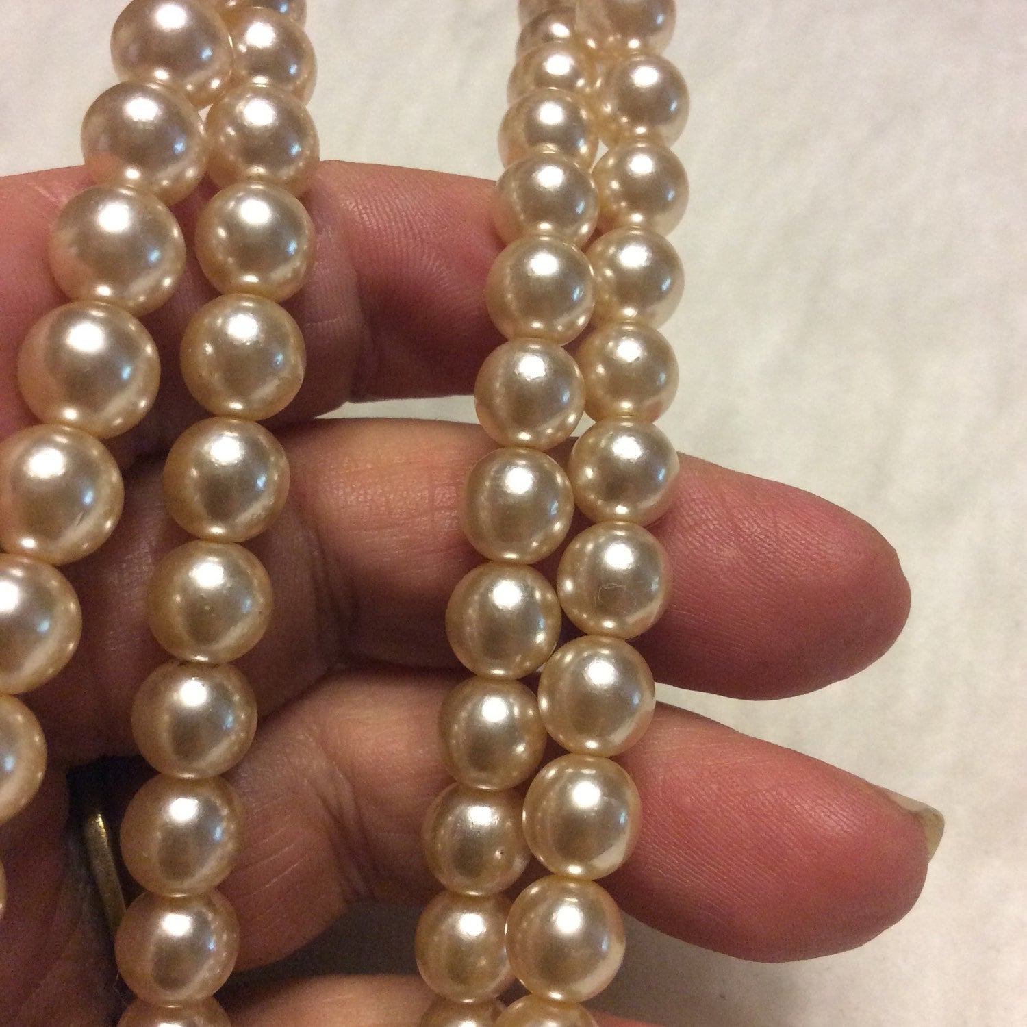 Vintage Coated Glass Simulated Pearl Wedding Necklace . - Etsy