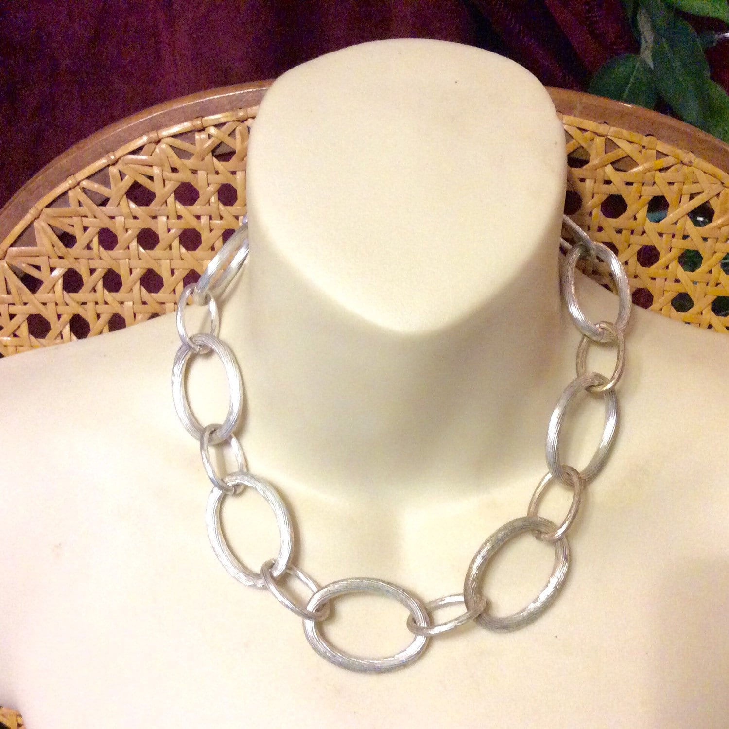 Vintage 1980's Textured Chain Links Necklace. - Etsy