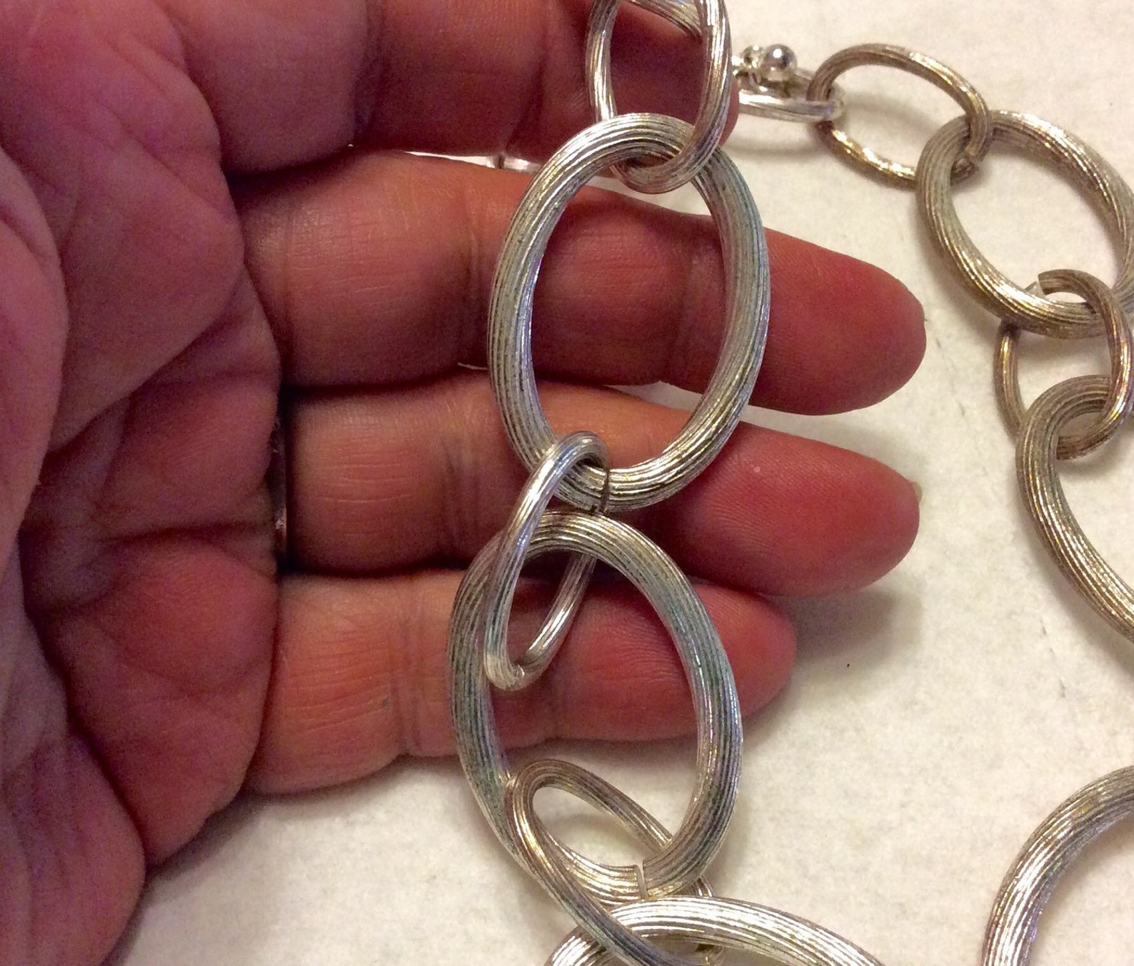 Vintage 1980's Textured Chain Links Necklace. - Etsy