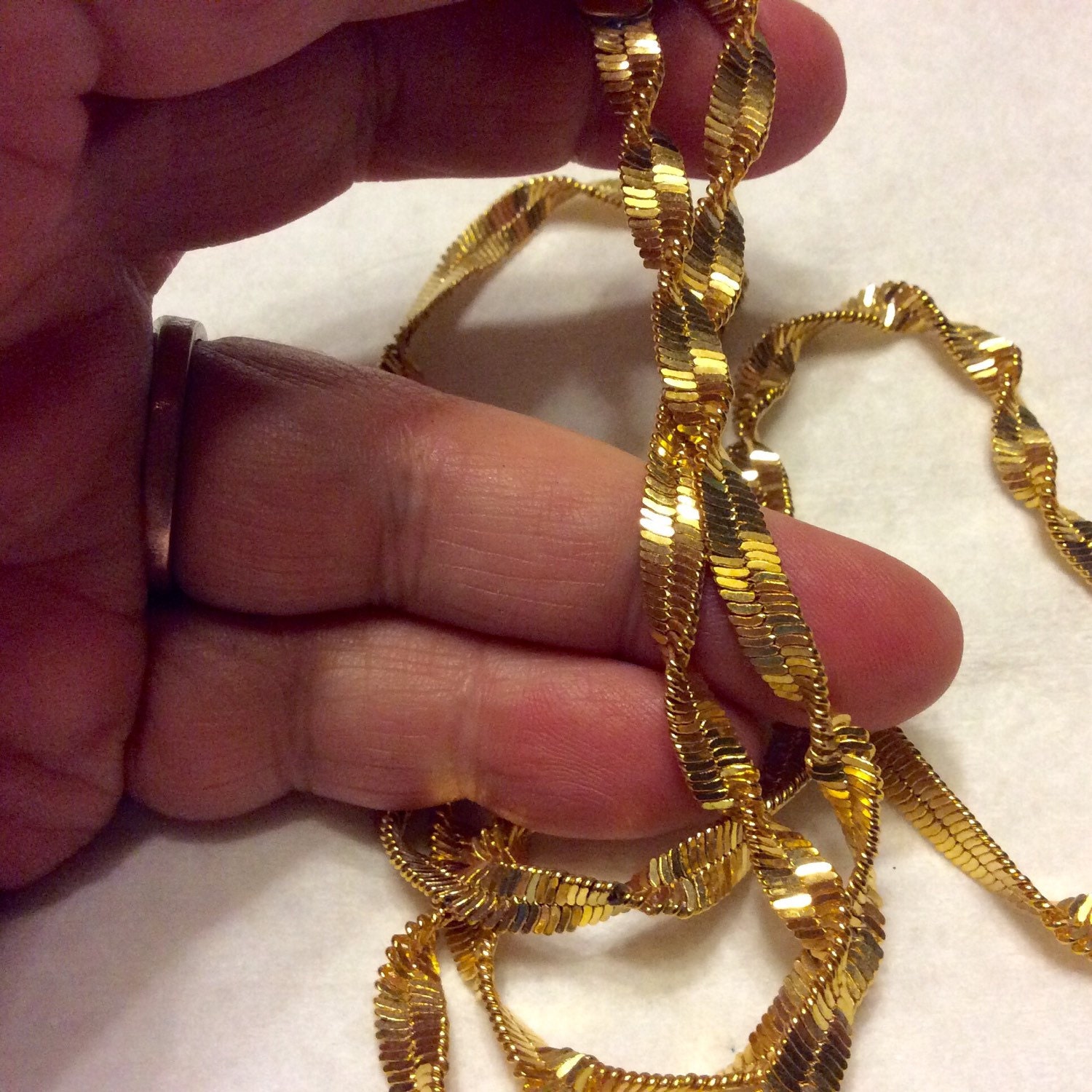 Twisted Rope Gold Metal Chain Vintage 1960's - Etsy