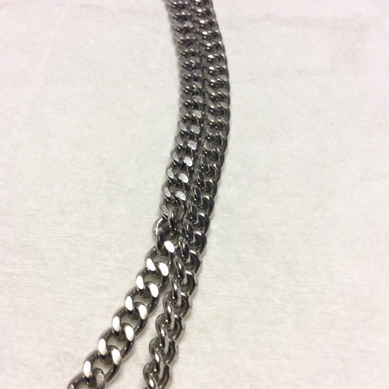 Silver Chain Multi Strand Pyramid Cabochons Necklace Signed Express. - Etsy