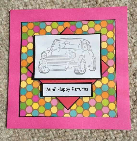 Classic Mini Cooper Birthday Card Multi Spot | Etsy