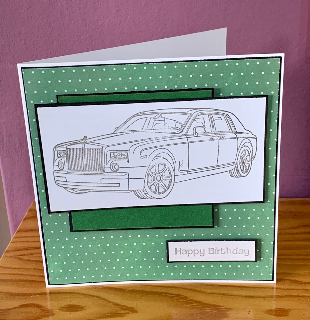 Classic Rolls Royce Birthday Card - Green Polka Dot - Etsy UK