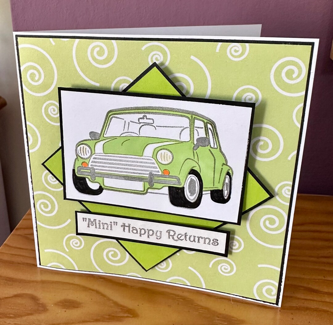 Classic Mini Cooper Birthday Card Green Spiral - Etsy