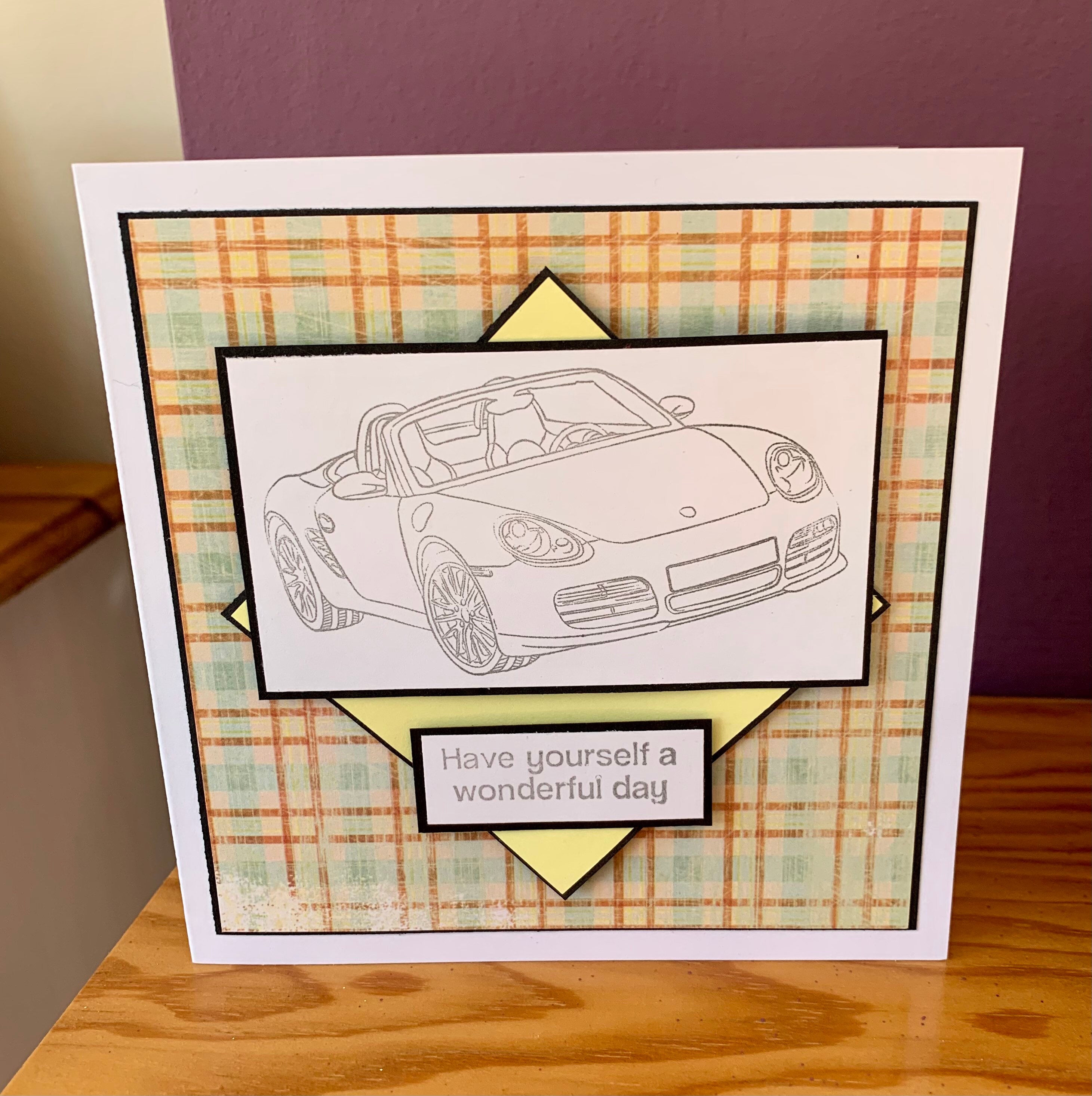 Classic Porsche Birthday Card Yellow Green Fade - Etsy