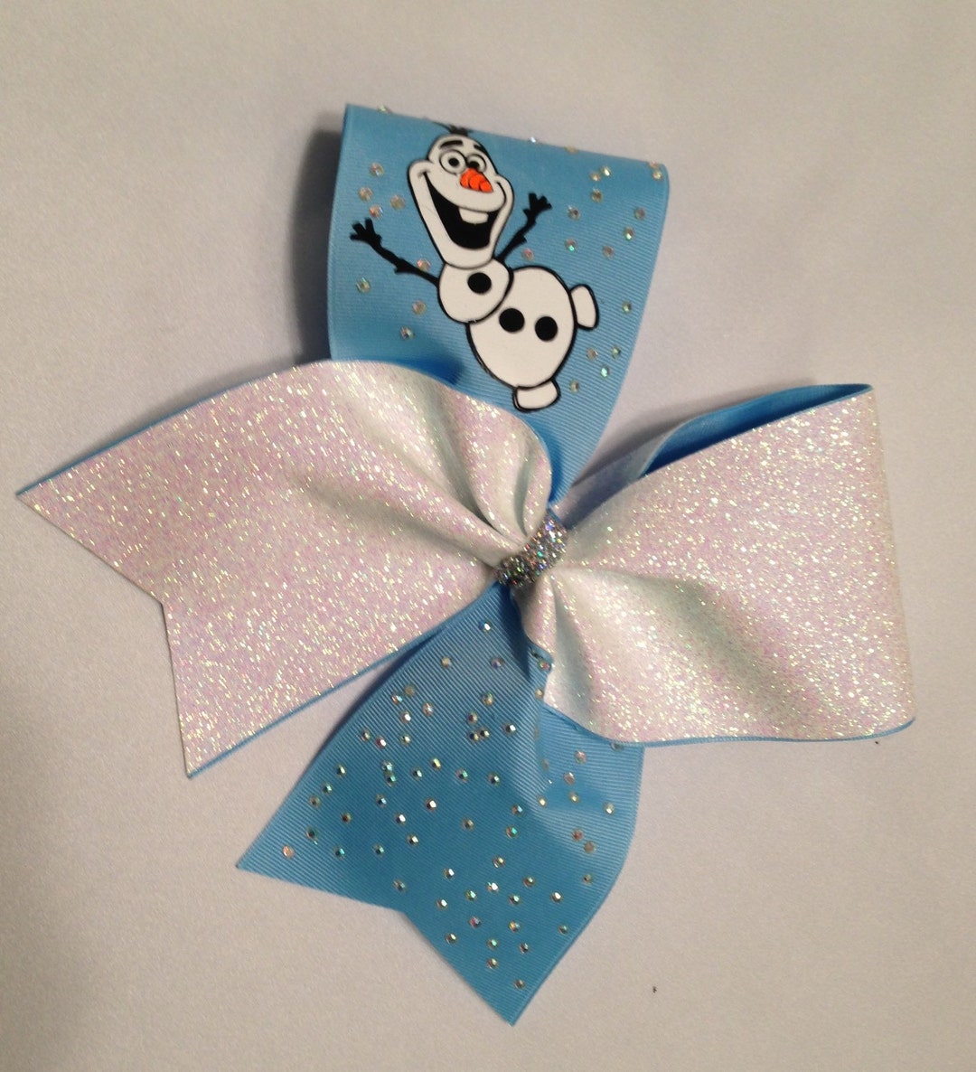 Frozen Elsa, Anna, Olaf Inspired Rhinestone Glitter Cheer Bow - Etsy