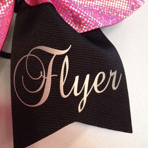 Pretty Little Flyer Cheer Bow Green Red Blue Gold Black Purple Pink Etc ...