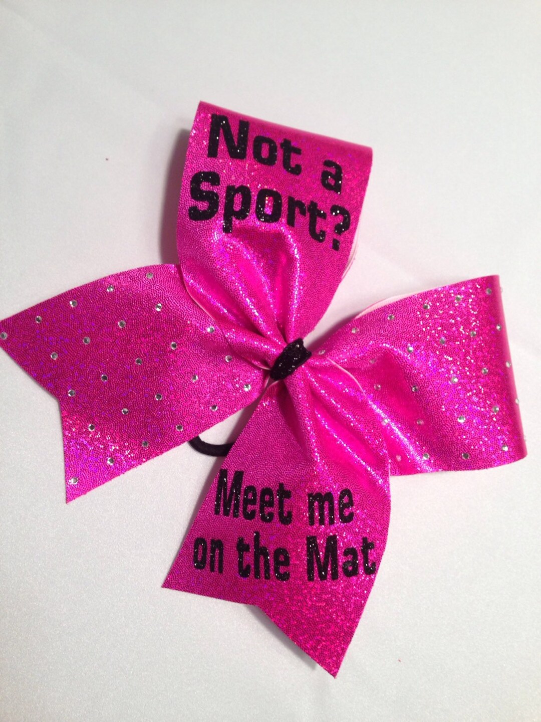 Rhinestone Cheer Bow: "meet Me on the Mat" - Custom Colors - Etsy
