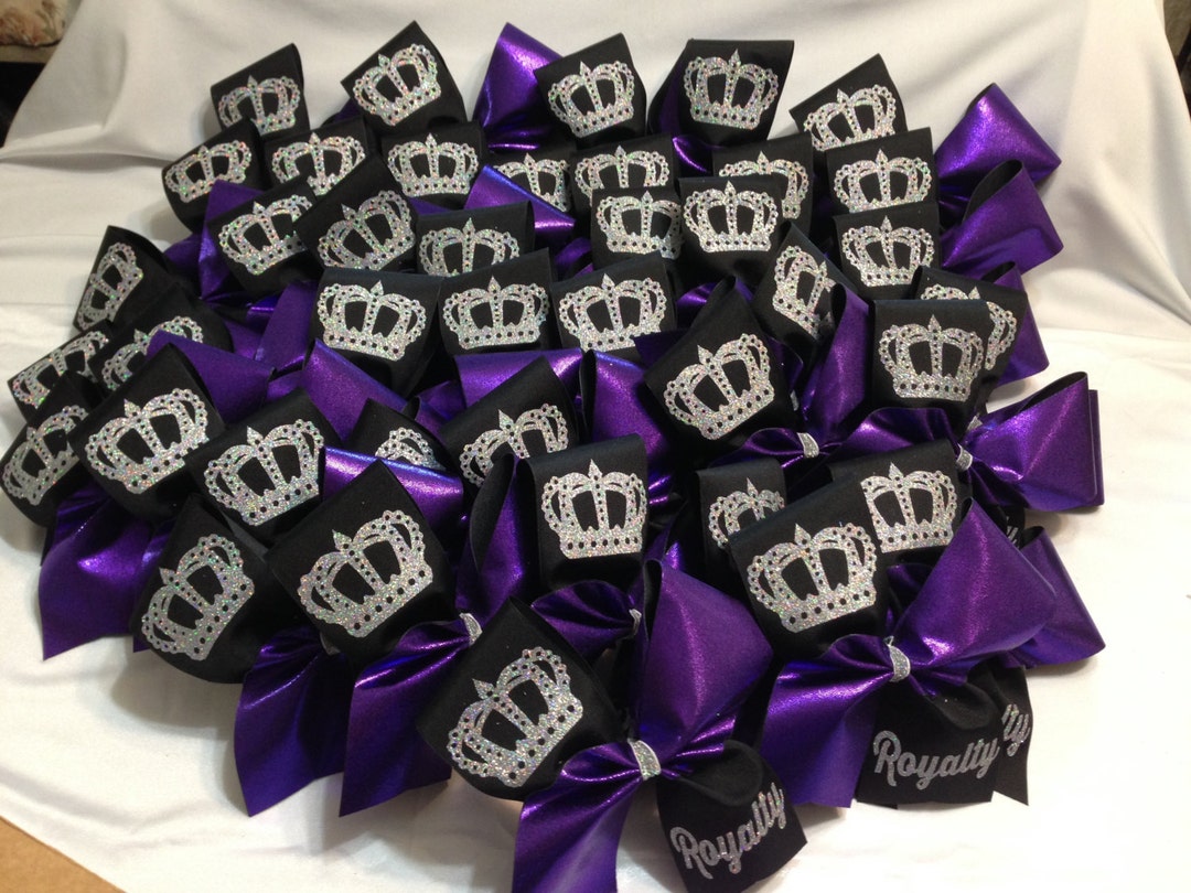 Crown Cheer Bow: Glitter Royalty Team Hair Bow - Etsy