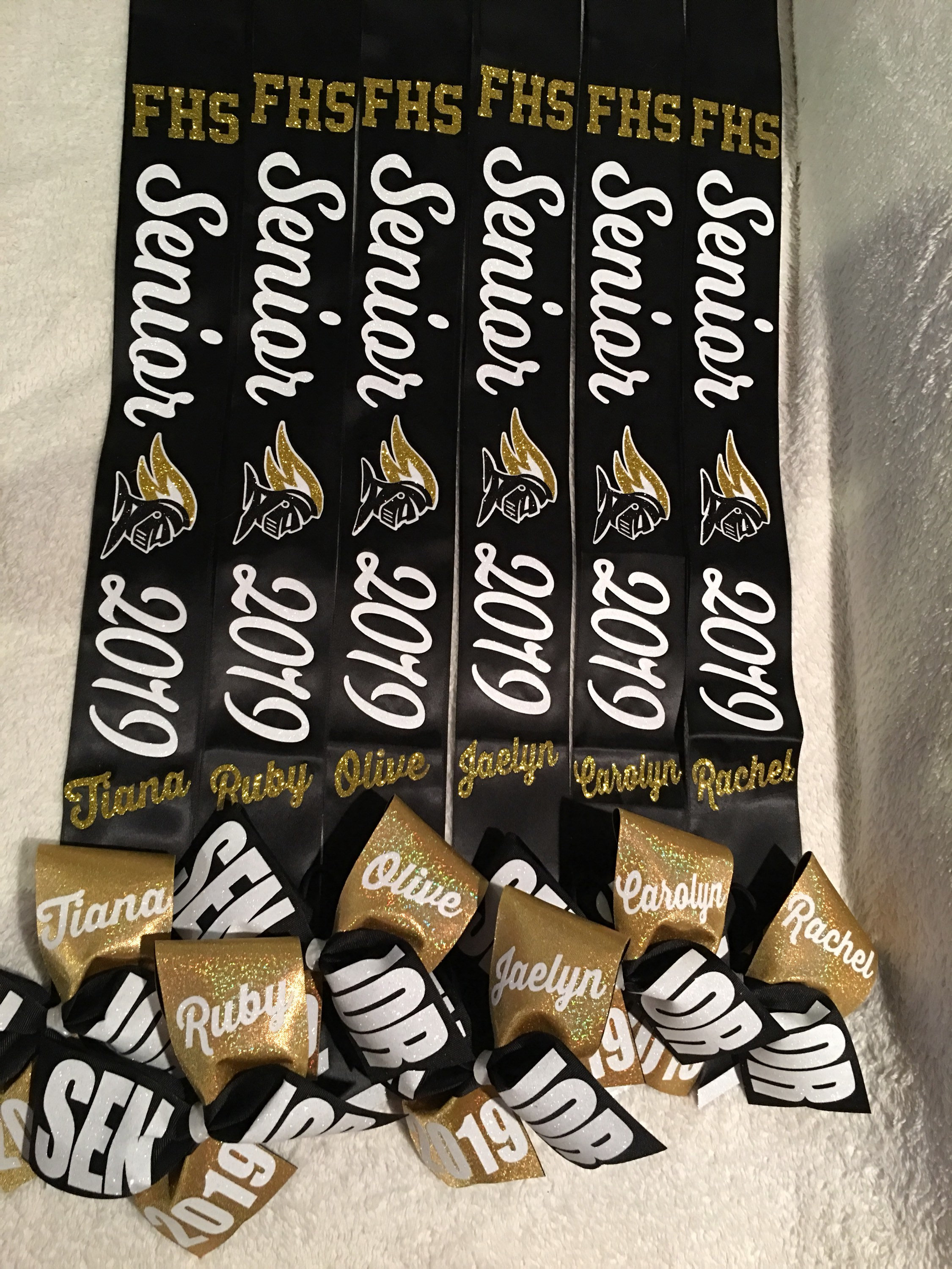 SENIOR Sash Bow Combo Any Color - Etsy