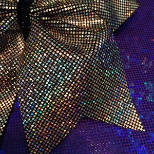 Cheer Bow Rainbow Digital Holographic Bow Green Red Blue Gold Black ...