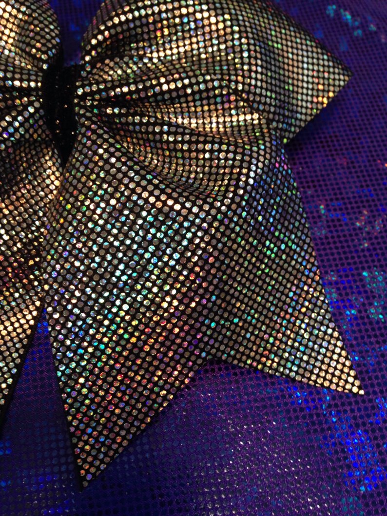 Cheer Bow Rainbow Digital Holographic Bow Green Red Blue Gold Black ...