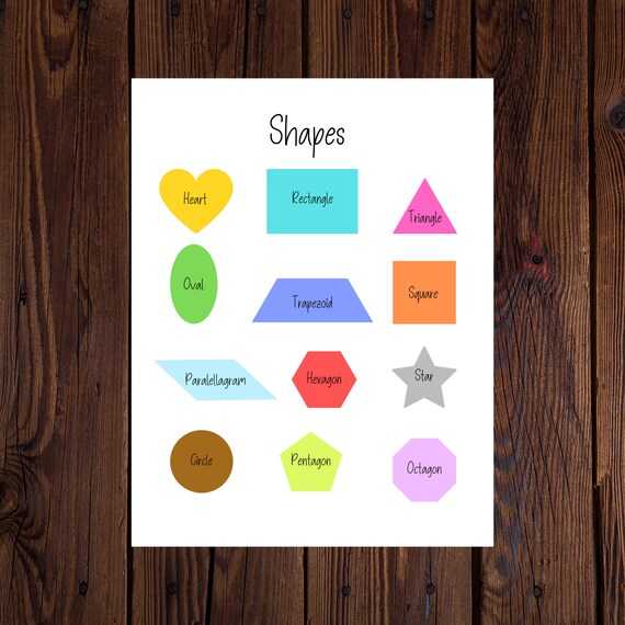 Shapes Poster for Elementary School and Pre-school Children - Etsy