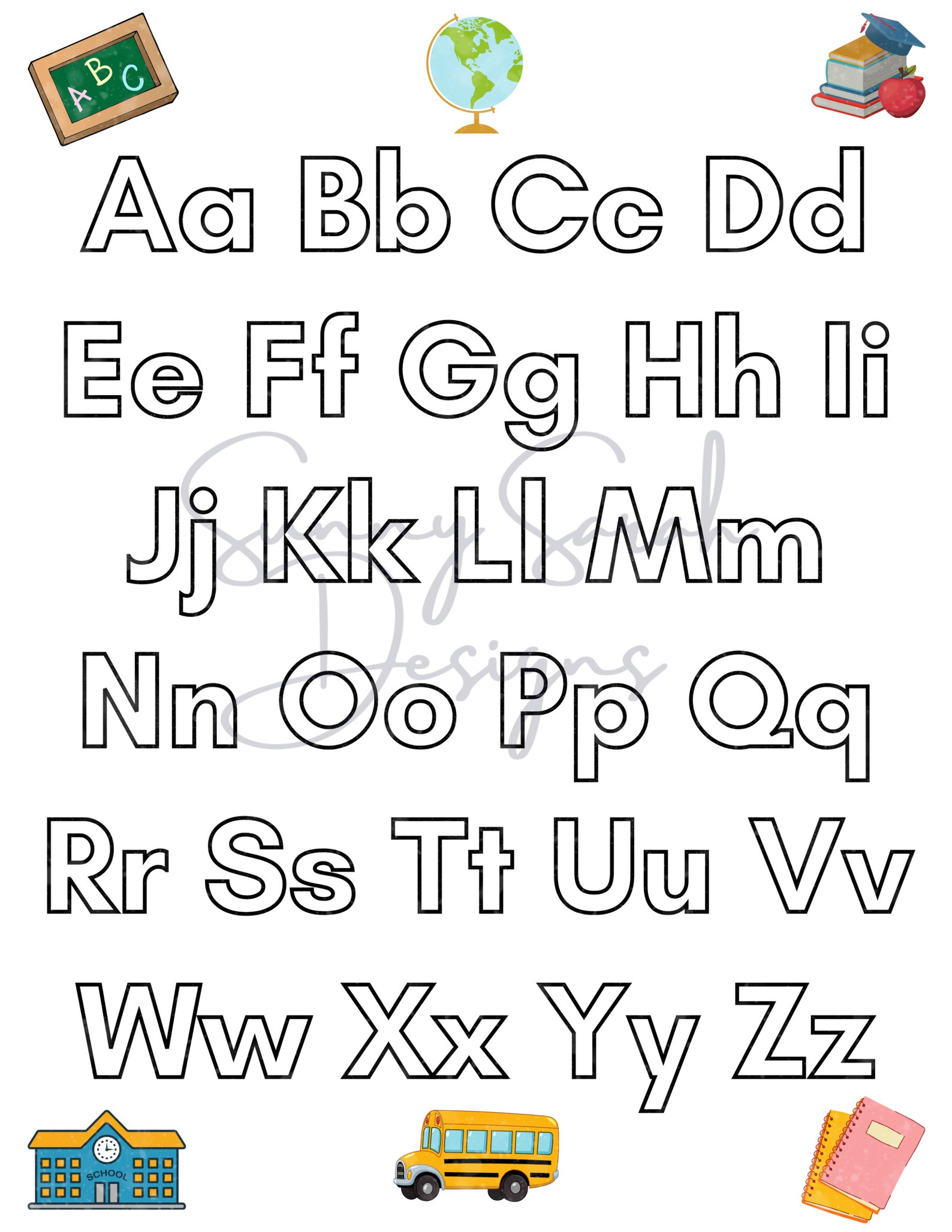 ABC Upper and Lower Case Coloring Worksheet - Etsy