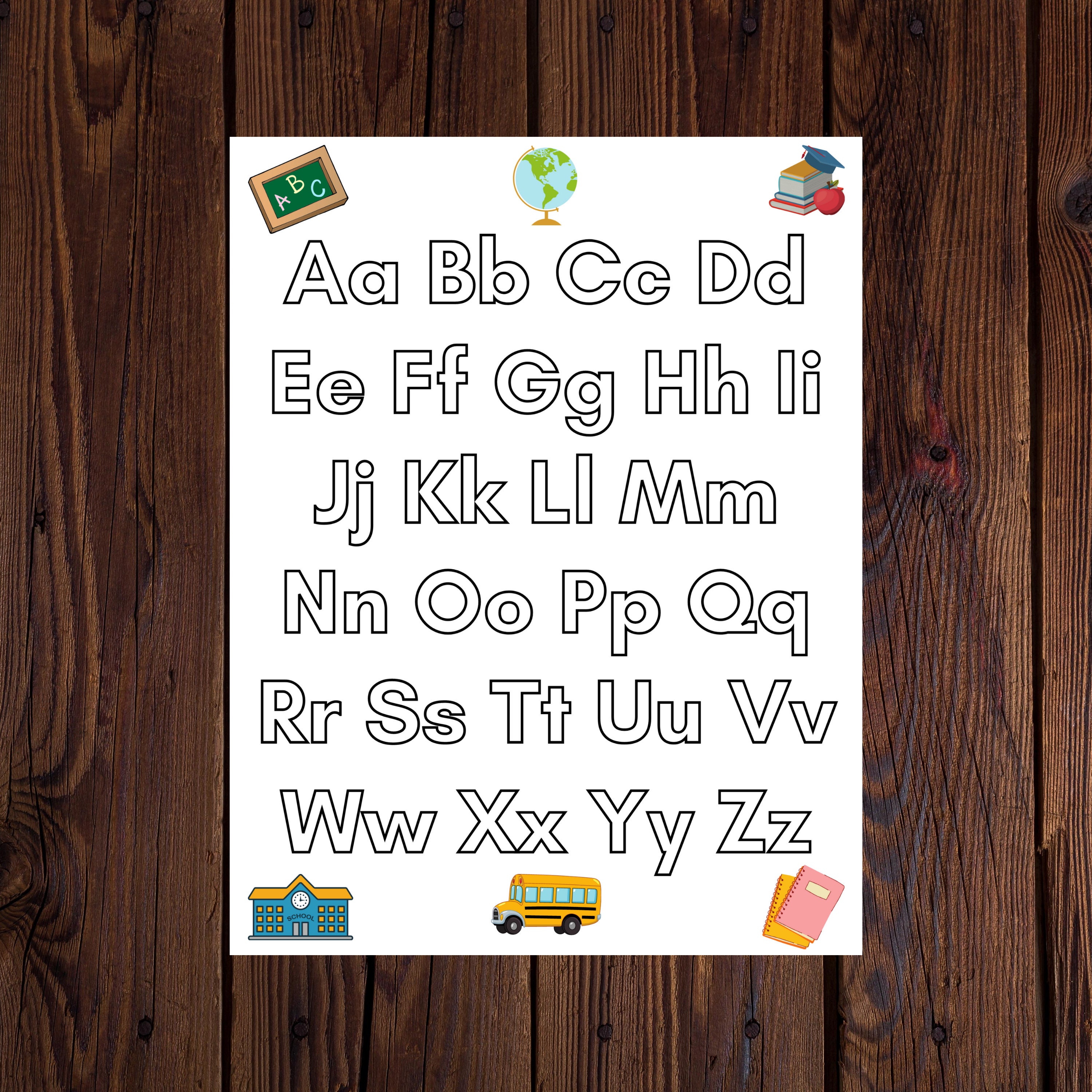 ABC Upper and Lower Case Coloring Worksheet - Etsy