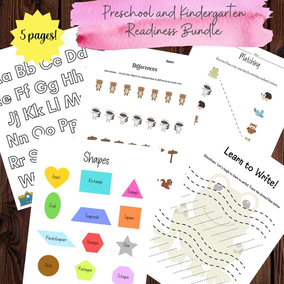 Preschool and Kindergarten Readiness Bundle - Etsy