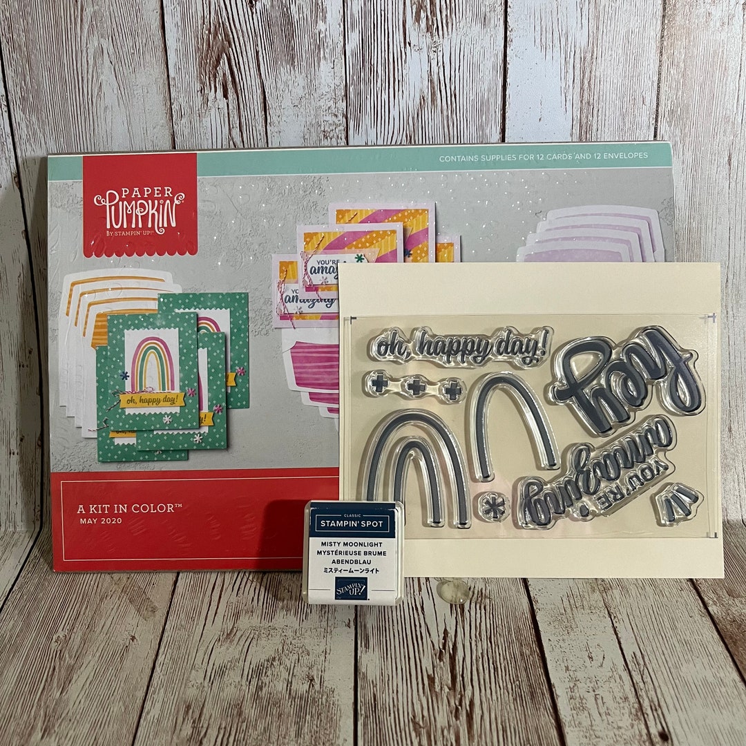 A Kit in Color May 2020 Paper Pumpkin Card Kit, Rainbows, Celebration ...