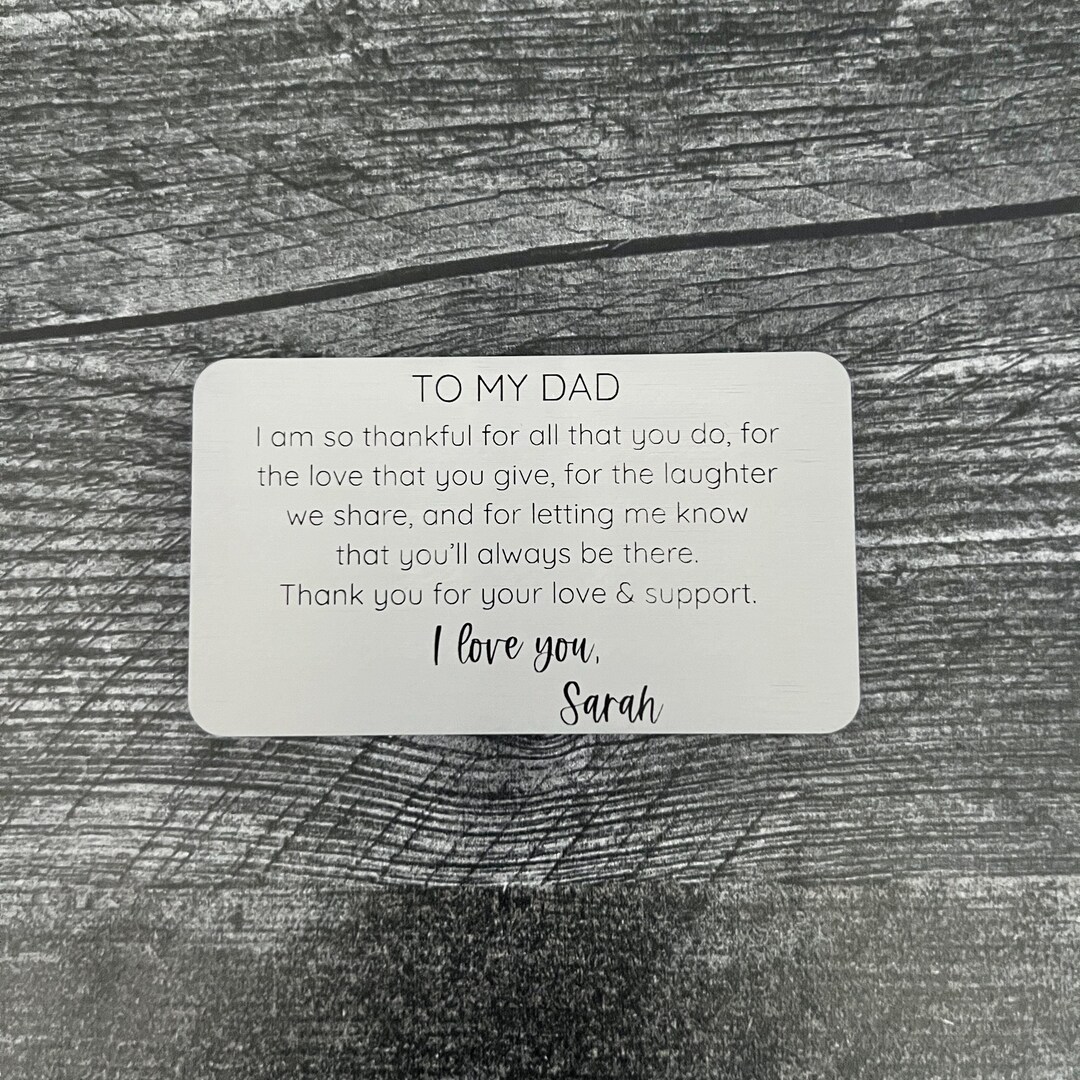 Metal Wallet Card for Dad From Daughter: Personalized Father's Day Card ...