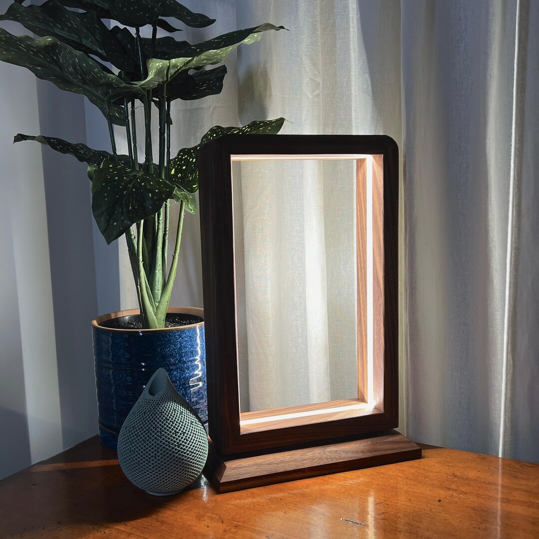 Modern Ambient Dimmer Lamp for Dorm Room, Wood LED Desk Lamp, College ...